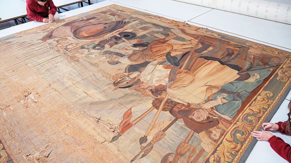Así fue el proceso de restauración de un tapiz único en el mundo, legado del Palacio Taranco